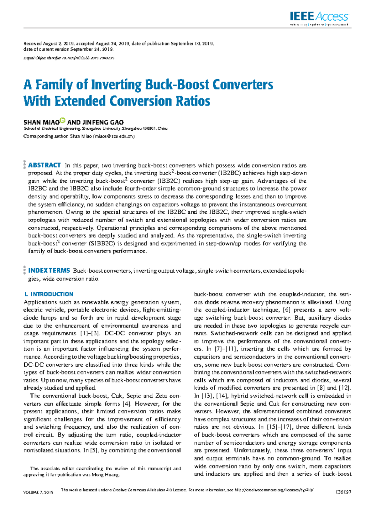 Journal (2019 ) - A Family of Inverting Buck-Boost Converters With ...