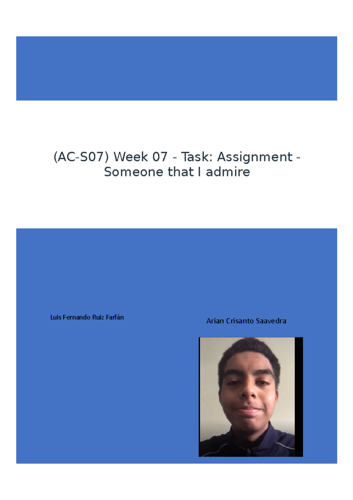 Ingles T - aaaaaaaaaaaaaa - (AC-S07) Week 07 - Task: Assignment ...