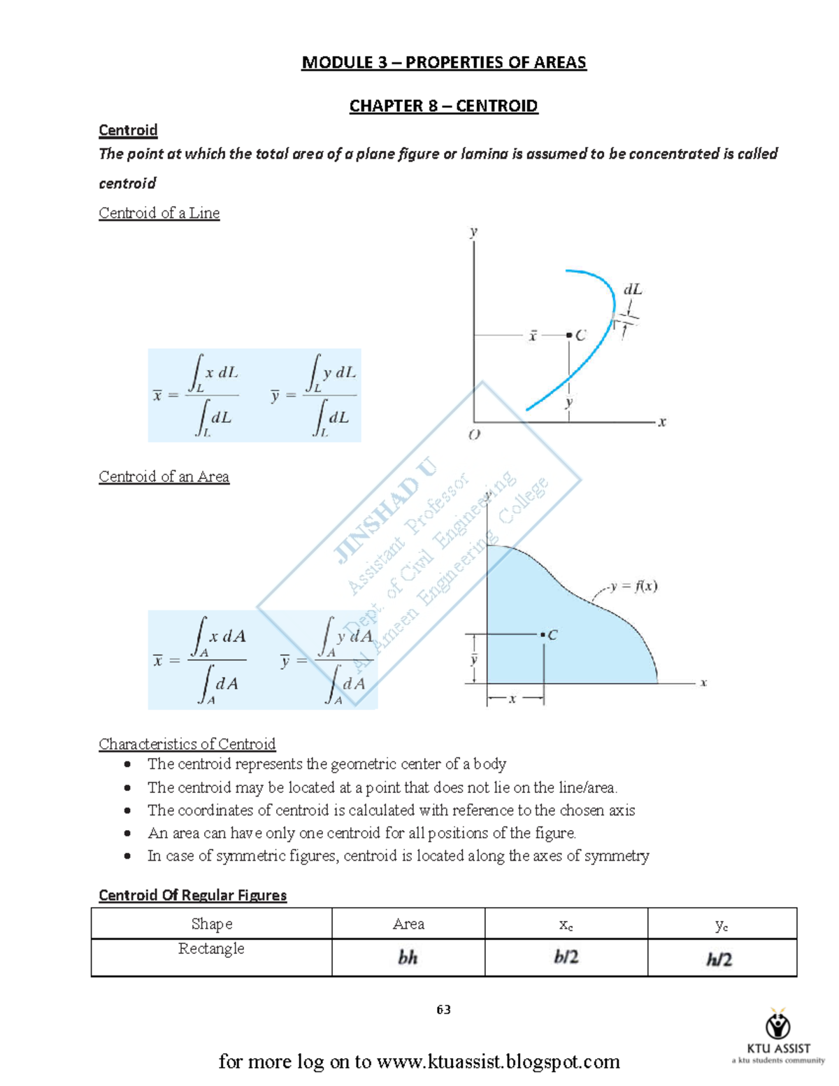 Mechanics Module 3 - Lecture note by KTU - 63 MODULE 3 – PROPERTIES OF ...
