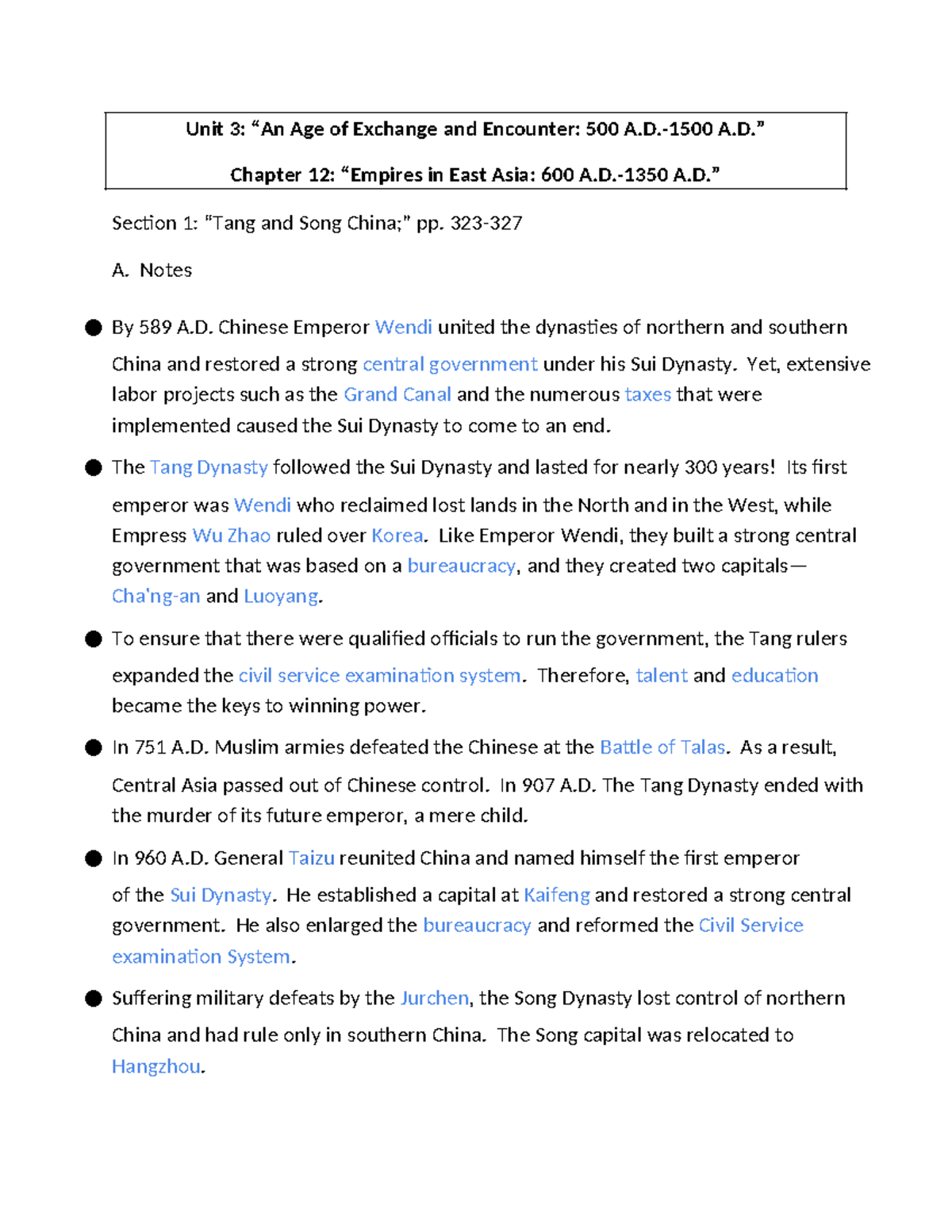 Unit 3 Chapter 12 Section 1 - Unit 3: “An Age of Exchange and Encounter ...