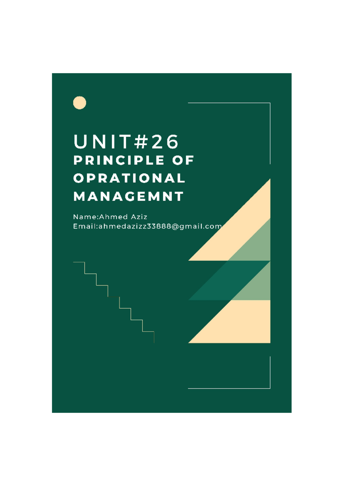 Unit no 26 - good source for project of statistical management ...