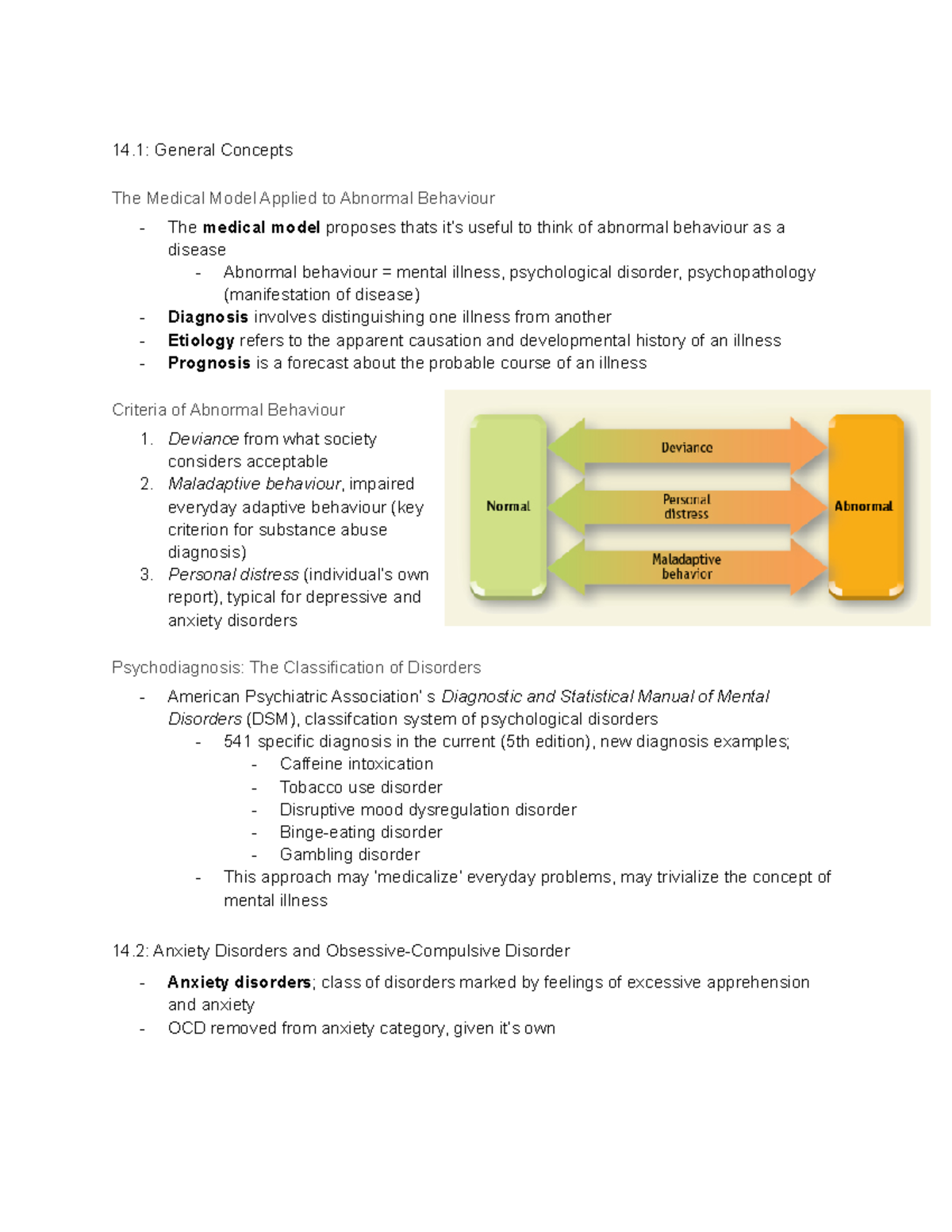 Chapter 14.1-14.2 - 14: General Concepts The Medical Model Applied to ...