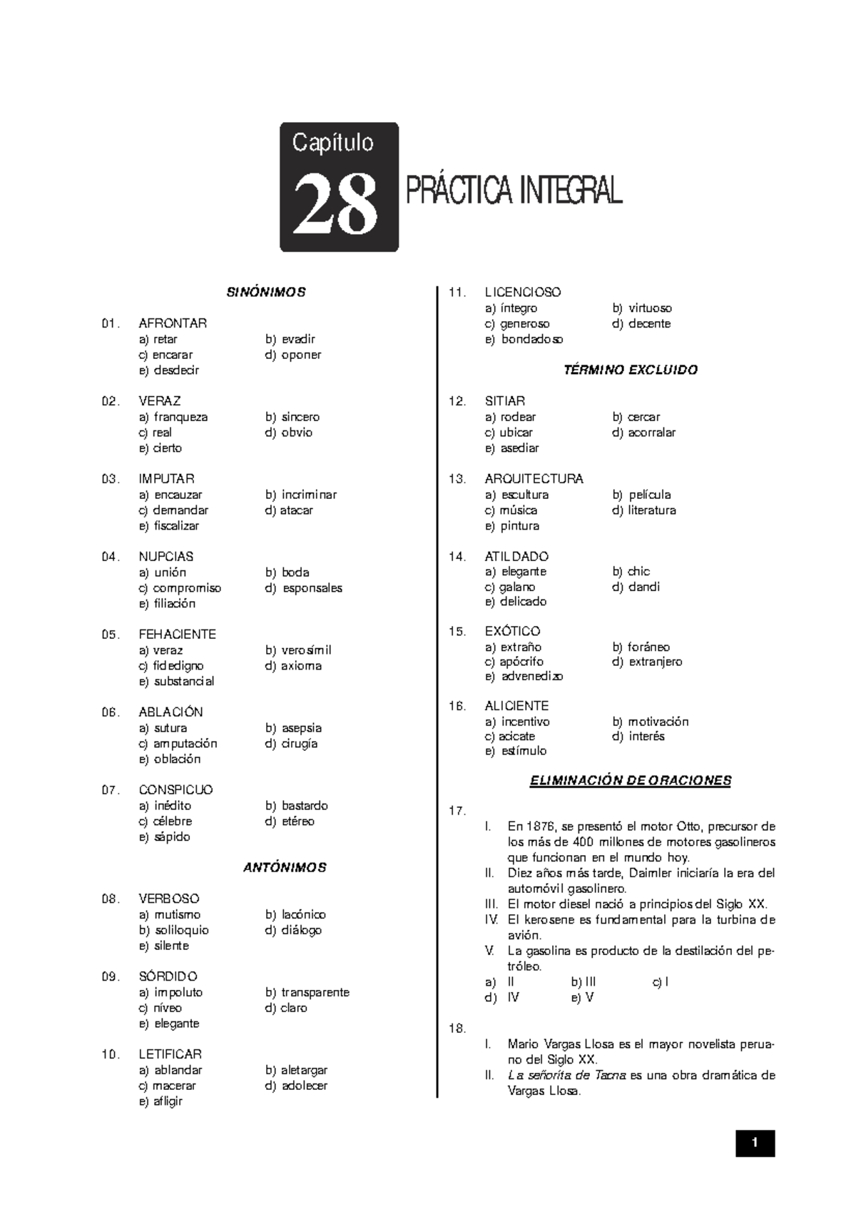 Ejercicios Razonamiento Linguistico 5 - Capítulo PRÁCTICA INTEGRAL 28 ...