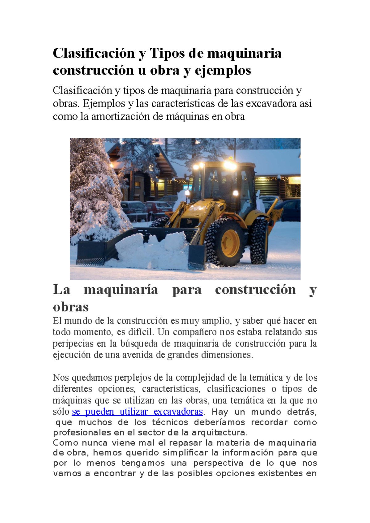 S1-3.-Clasificacion de la maquinaaria pesada - Clasificación y Tipos de maquinaria construcción ...
