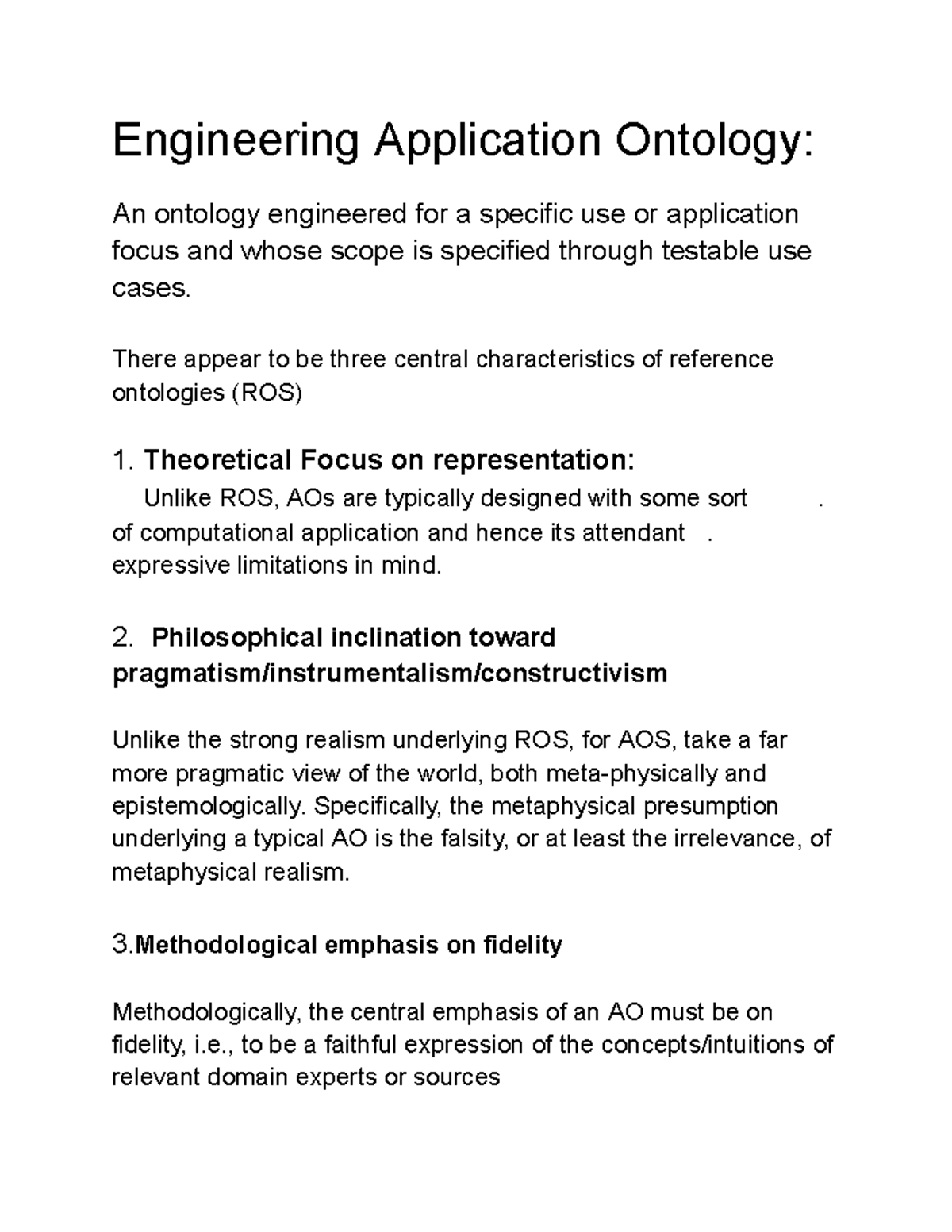 Engineering Application Ontology - There appear to be three central ...