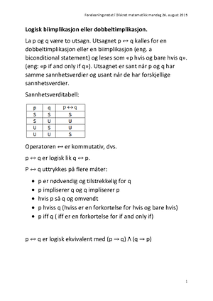 Diskret matematikk DAPE1300 - OsloMet - StuDocu
