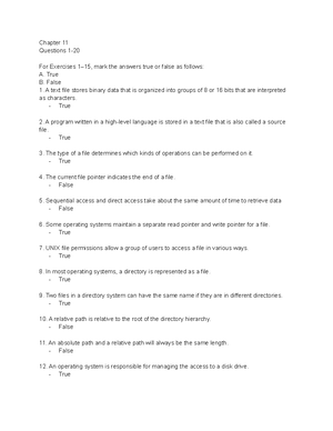 Chapter 8 (CST 1100) - Chapter 8 Questions 1- For Exercises 1–10 ...