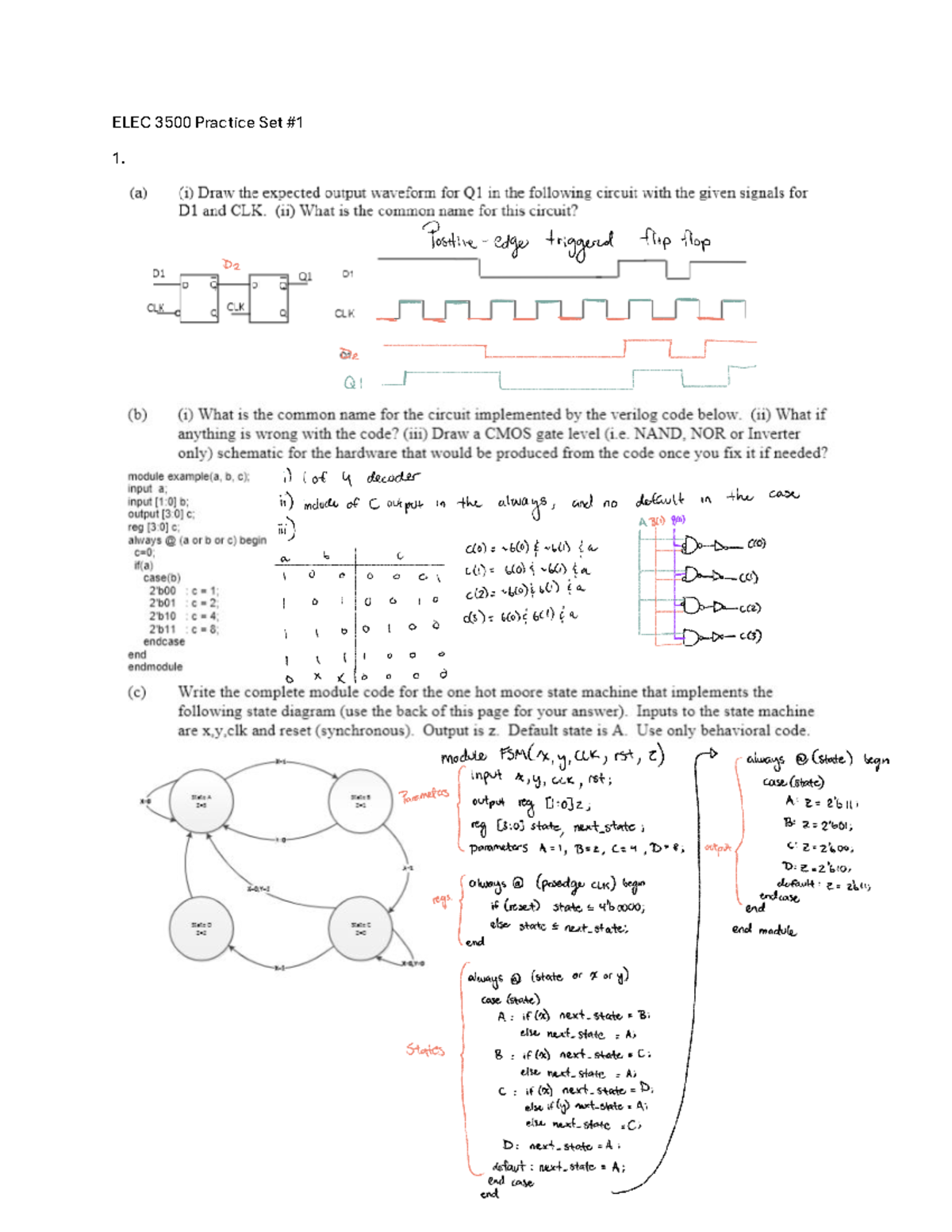 ELEC3500 Problem Set 1 sol - Elec 3500 - ELEC 3500 Practice Set # 1 ...