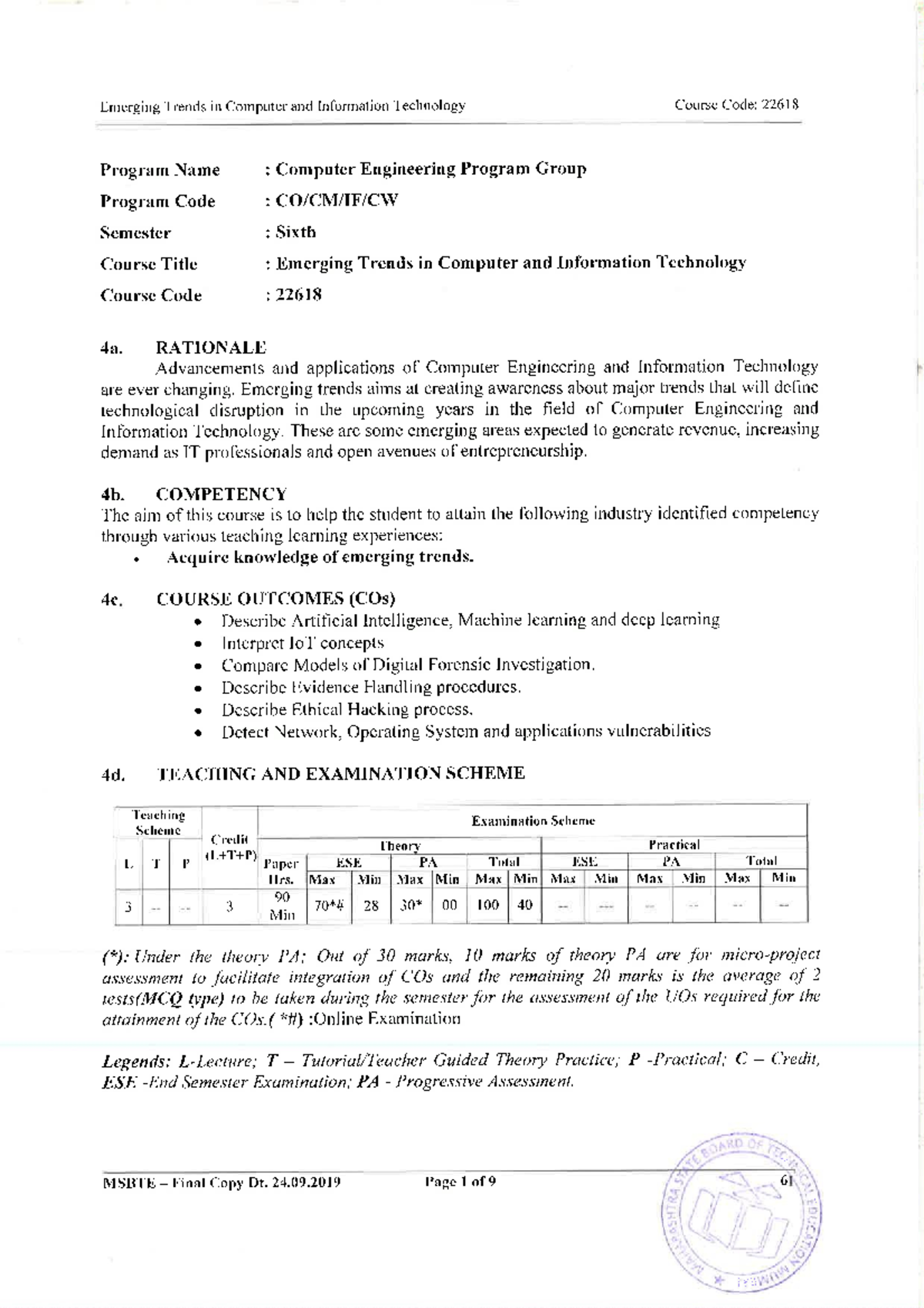22618 - Emerging Trends in Computer Engg - Computer Engineering - Studocu