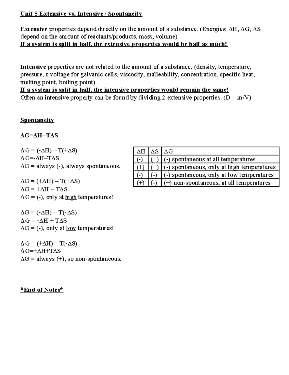 Extensive vs Intensive - Unit 5 Extensive vs. Intensive / Spontaneity ...