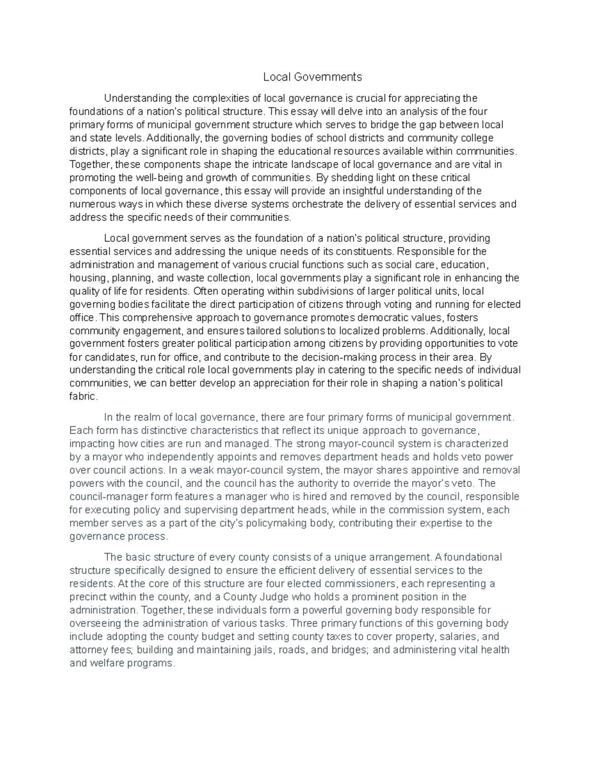 Local Governments - Local Governments Understanding the complexities of ...