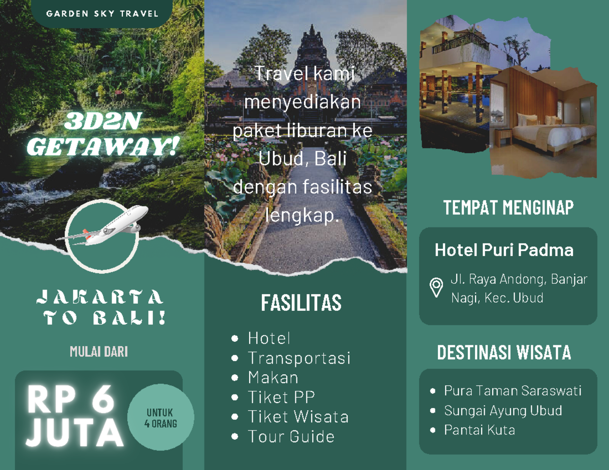 Pamflet Perjalanan Wisata Kelompok 5 - FASILITAS ####### Hotel ...