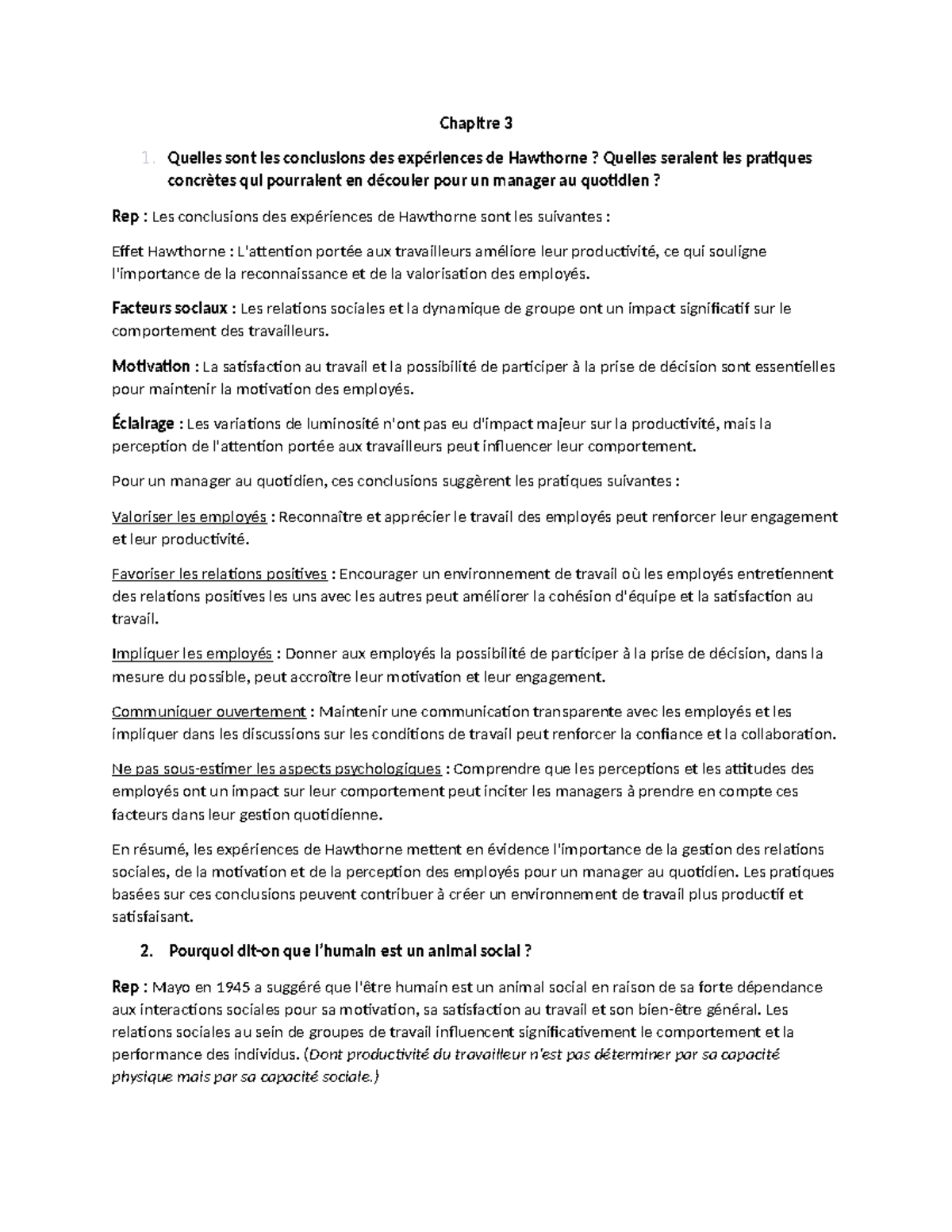 Chapitre 3 management - bla bla - Chapitre 3 Quelles sont les ...