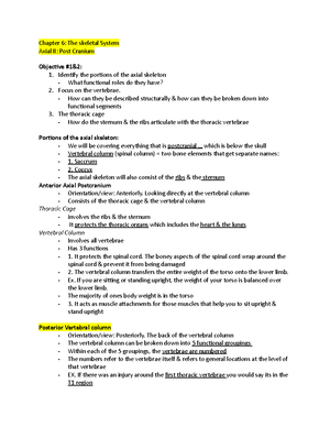 Chapter 6 Objective 3 - Dr Brinn - Chapter 6: The Skeletal System Axial ...