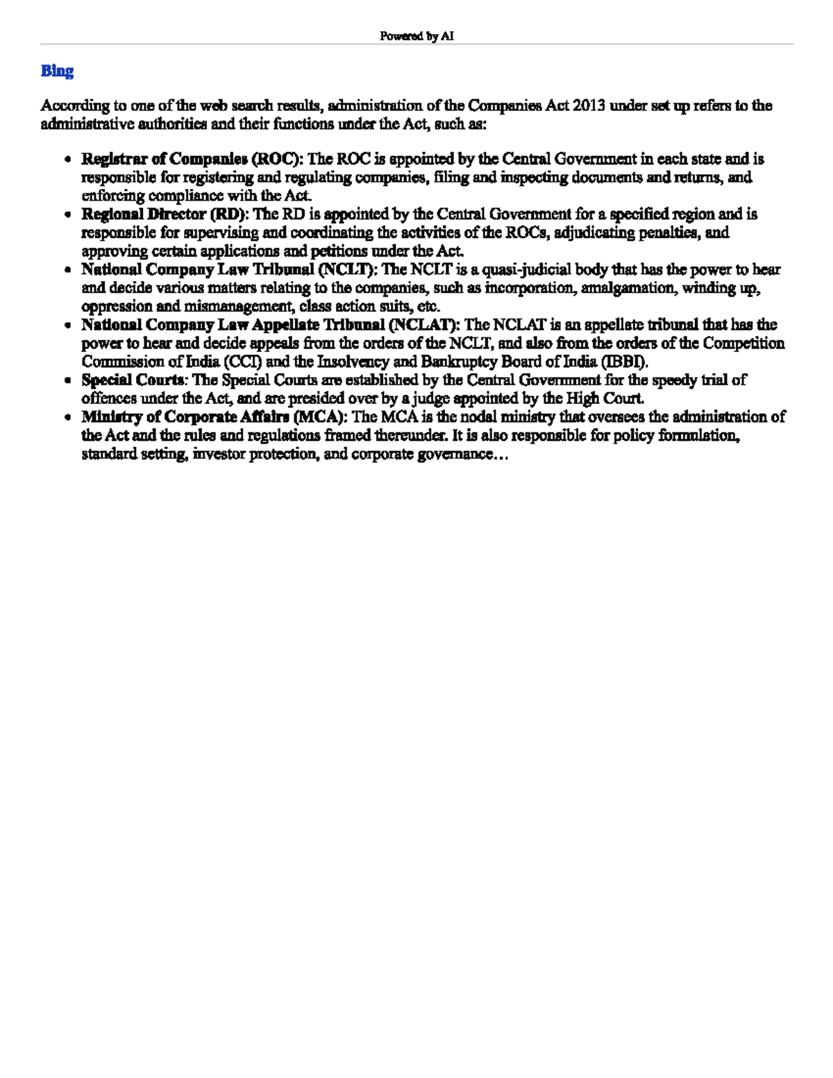 Companies act setup - principles of Management - Studocu