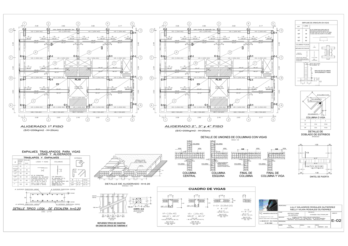 Rosales - Estructuras Final 222-Modelo.pdf - Aligerado - C- C- C- C-1 C-1 C-1 C-1 C- C-1 C- C-1 ...