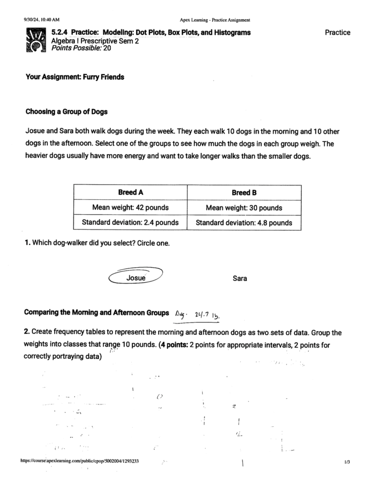 Practice 5 - Modeling: Dot plots, Box Plots, and Histograms - 10:40 AM ...