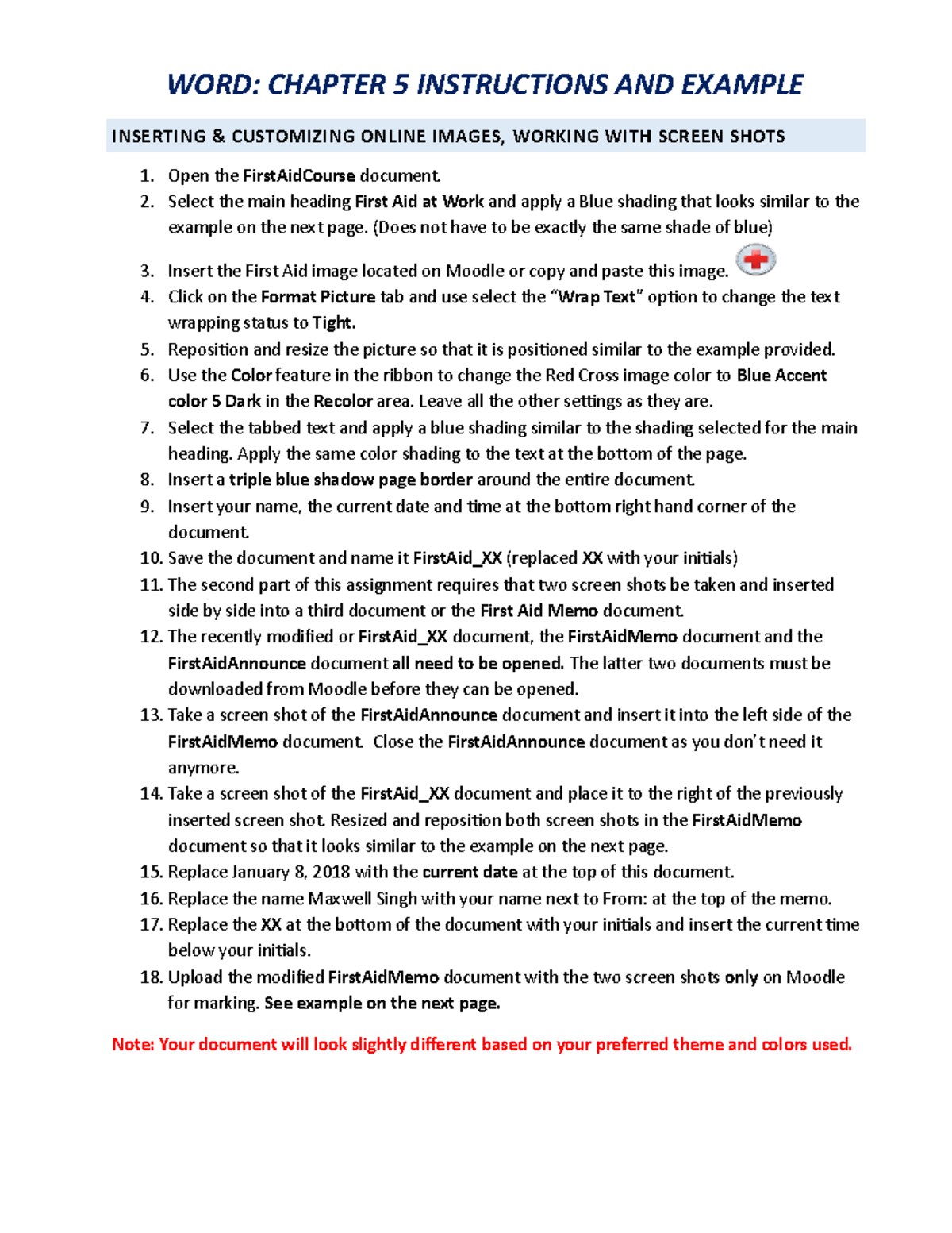 CH 5Instructions-2 - CH Instructions - WORD: CHAPTER 5 INSTRUCTIONS AND ...