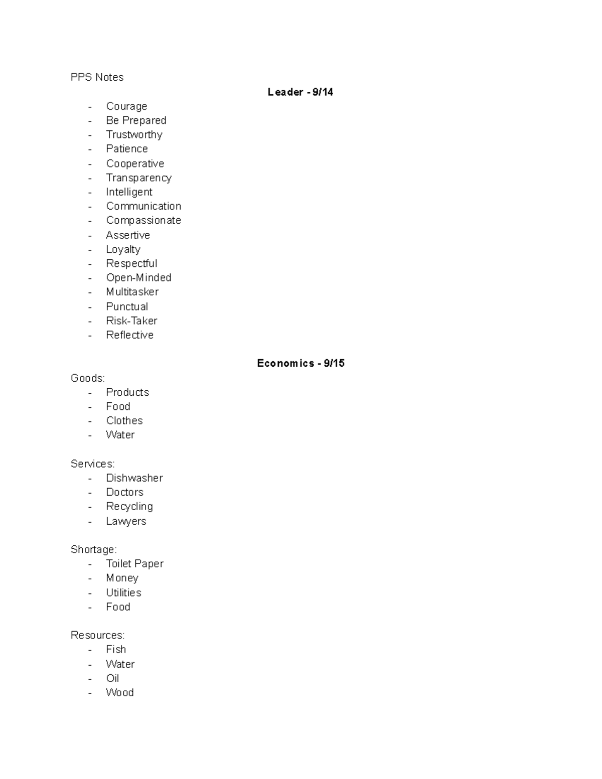 Pers. and Prof. Skills - Notes - PPS Notes Leader - 9/ Courage Be ...