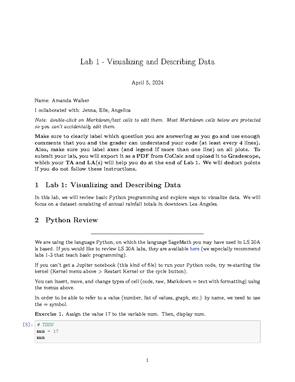Lab 1 - Visualizing and Describing Data - code - Lab 1 - Visualizing and Describing Data April 5 ...