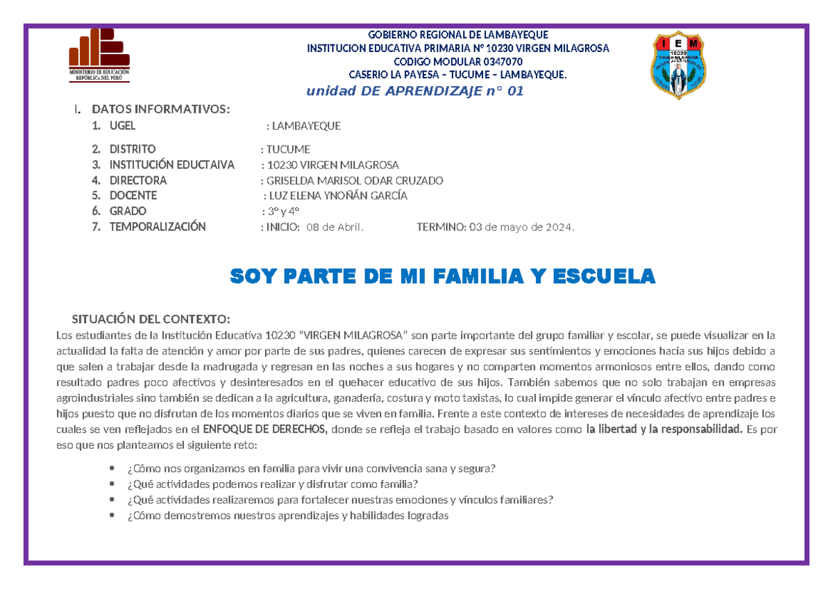 LUZ Unidad 1 - DAAAAAAAAAAAAAA - GOBIERNO REGIONAL DE LAMBAYEQUE ...