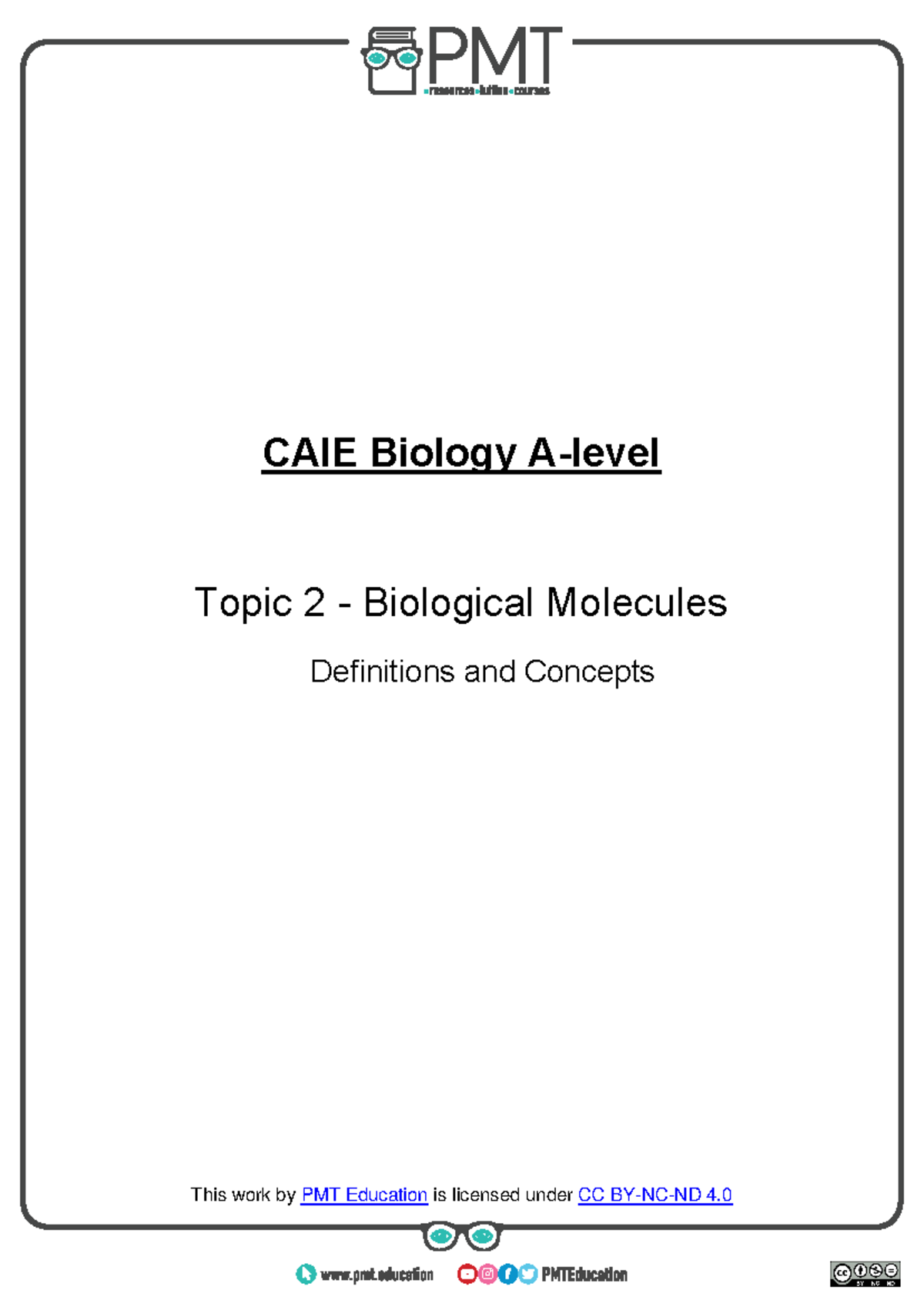 Definitions - Topic 2 CAIE Biology A-Level - bit/pmt-edu-cc bit/pmt-cc ...