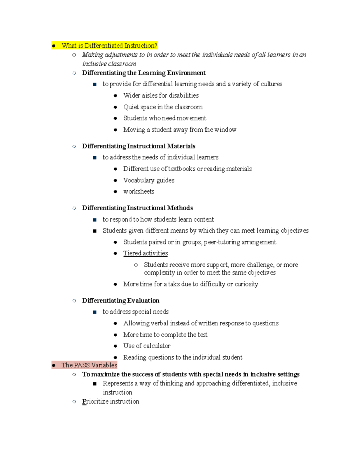Effective Differentiated Instruction for All Students Chapter 6 Notes ...