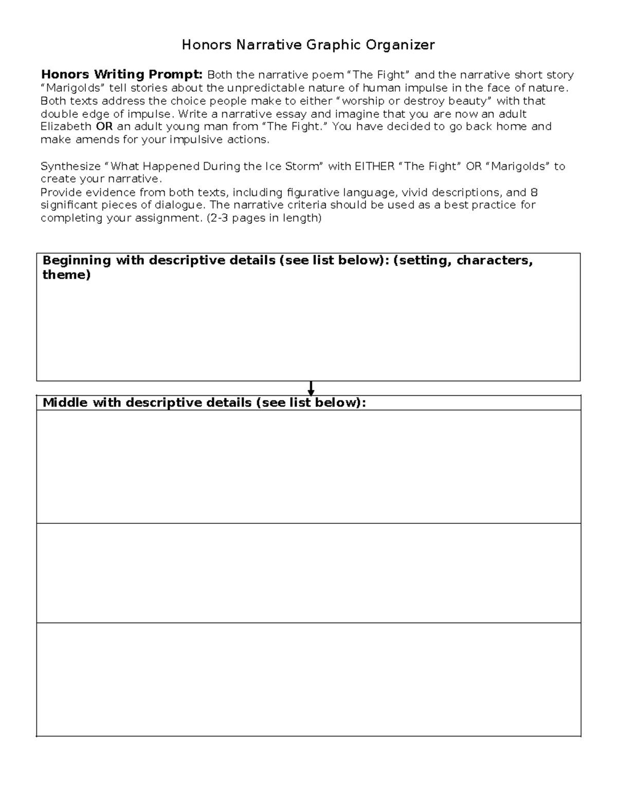 Narrative+Organizer+Honors+(Marigold's) - Honors Narrative Graphic ...