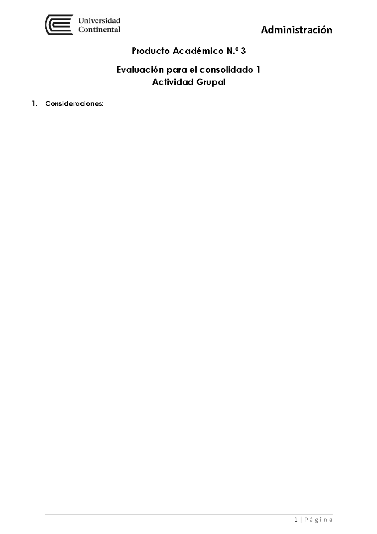 PA 3 - Tarea - Administración 2023 - Producto Académico N.º 3 Evaluación para el consolidado 1 ...