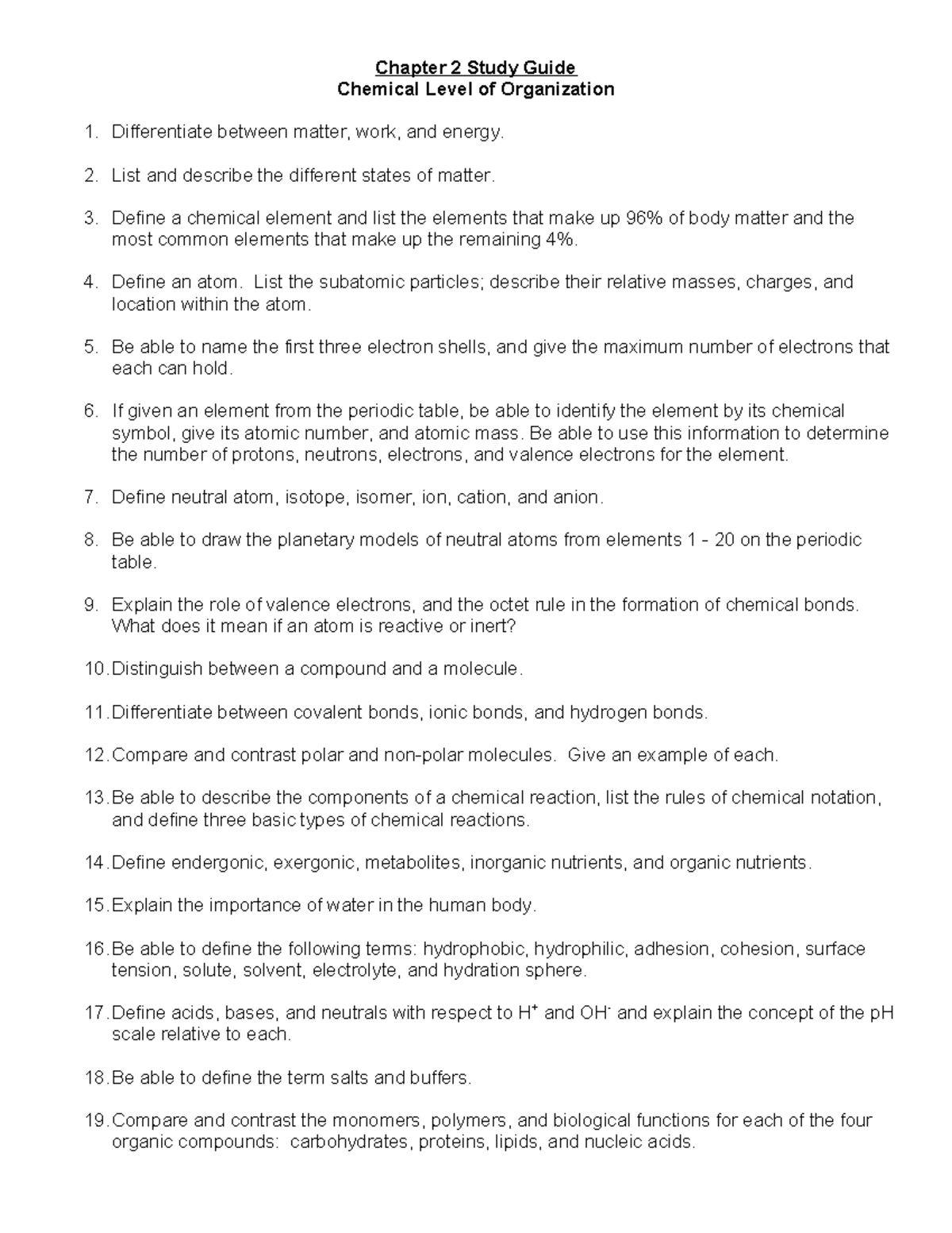 Openstax Chapter 2 Study Guide Complete - Chapter 2 Study Guide ...