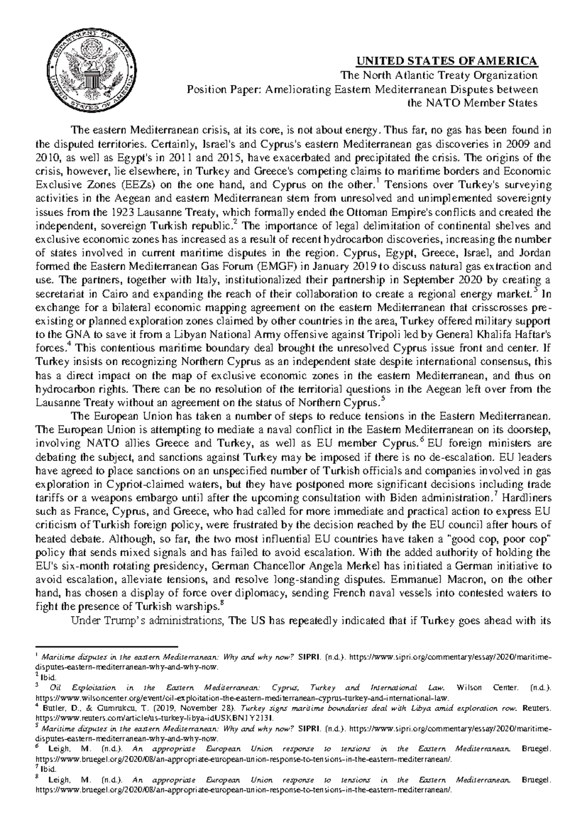 NATO USA 2 - Position Paper for NATO Council - UNITED STATES OF AMERICA ...