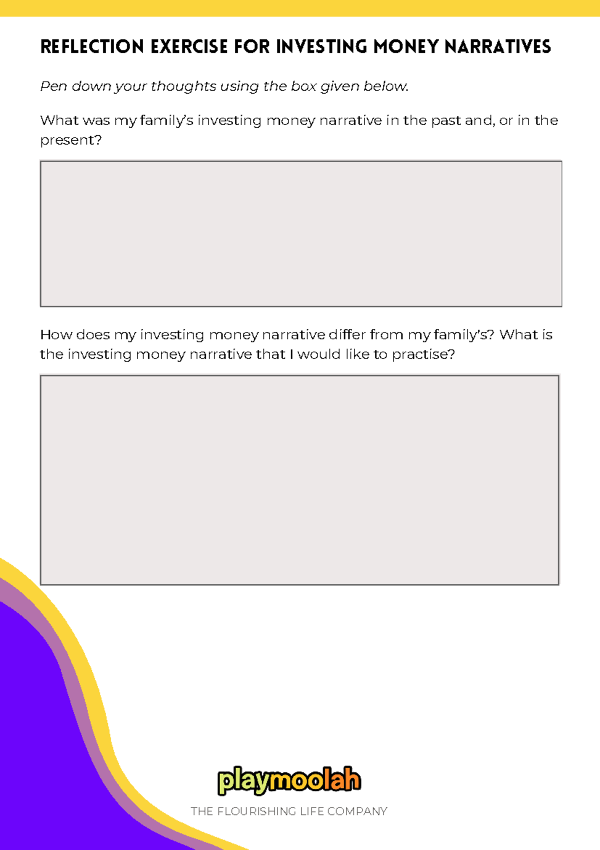 Lesson 4 - Reflection exercise for investing money narratives - cfg1004 ...