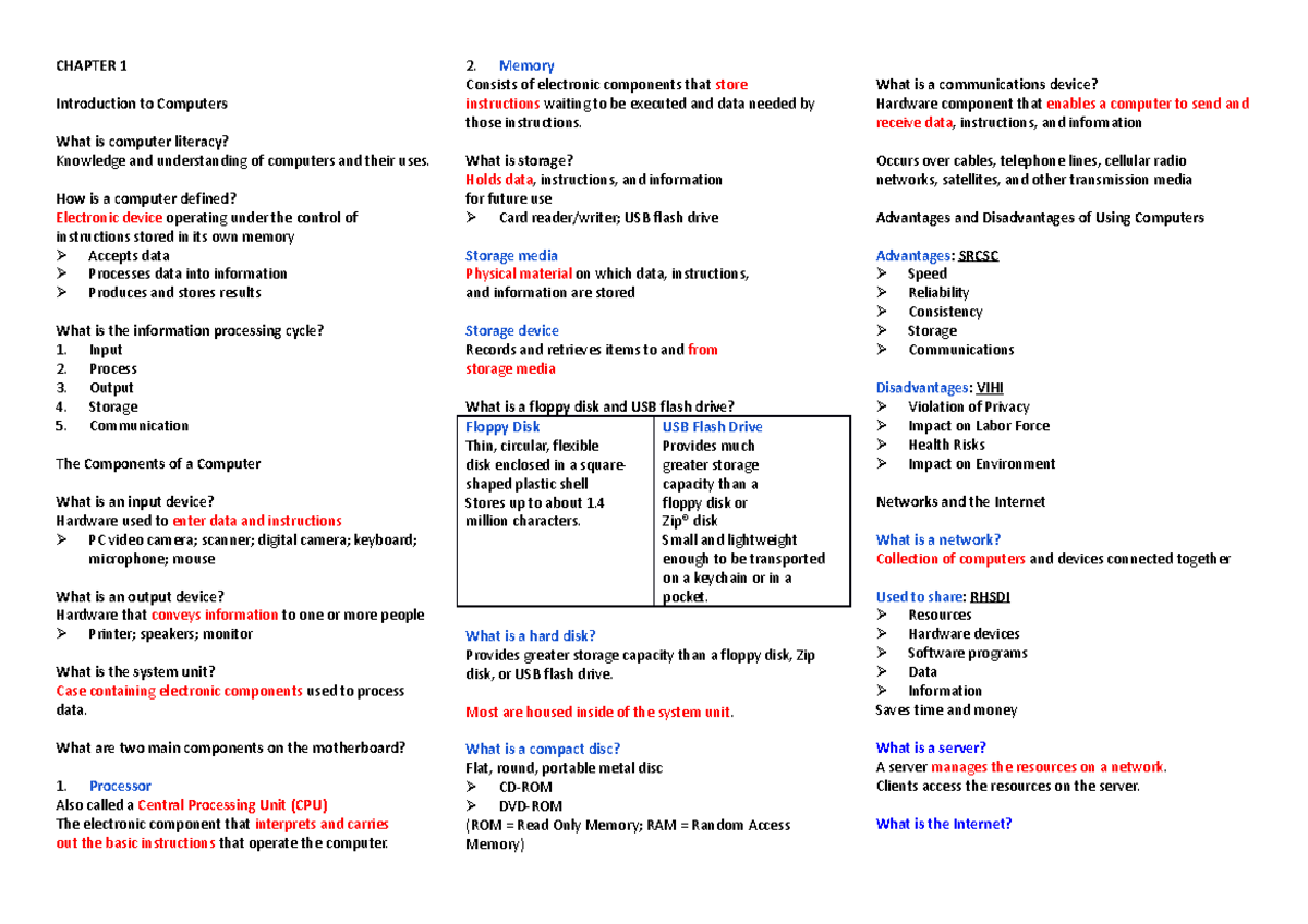 Introduction to Computers - CHAPTER 1 Introduction to Computers What is ...