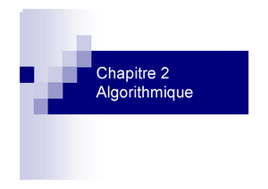 Chapter 4 : algorithmes - Chapitre 4 Les tableaux et les matrices 4 Introduction Les objets ...