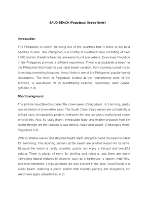 Sustainable Tourism CASE Study - SUSTAINABLE TOURISM CASE STUDY ...