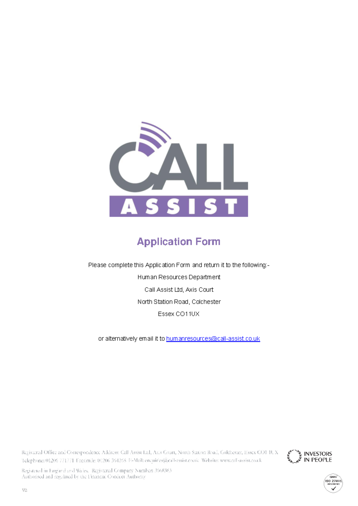 Call Assist Application Form V2 - Praveen - V 2 Application Form Please ...