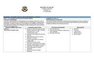 CUST SRVC- Training PLAN SIL - TRAINING PLAN Qualification Title: CUSTOMER SERVICES NC Level II ...