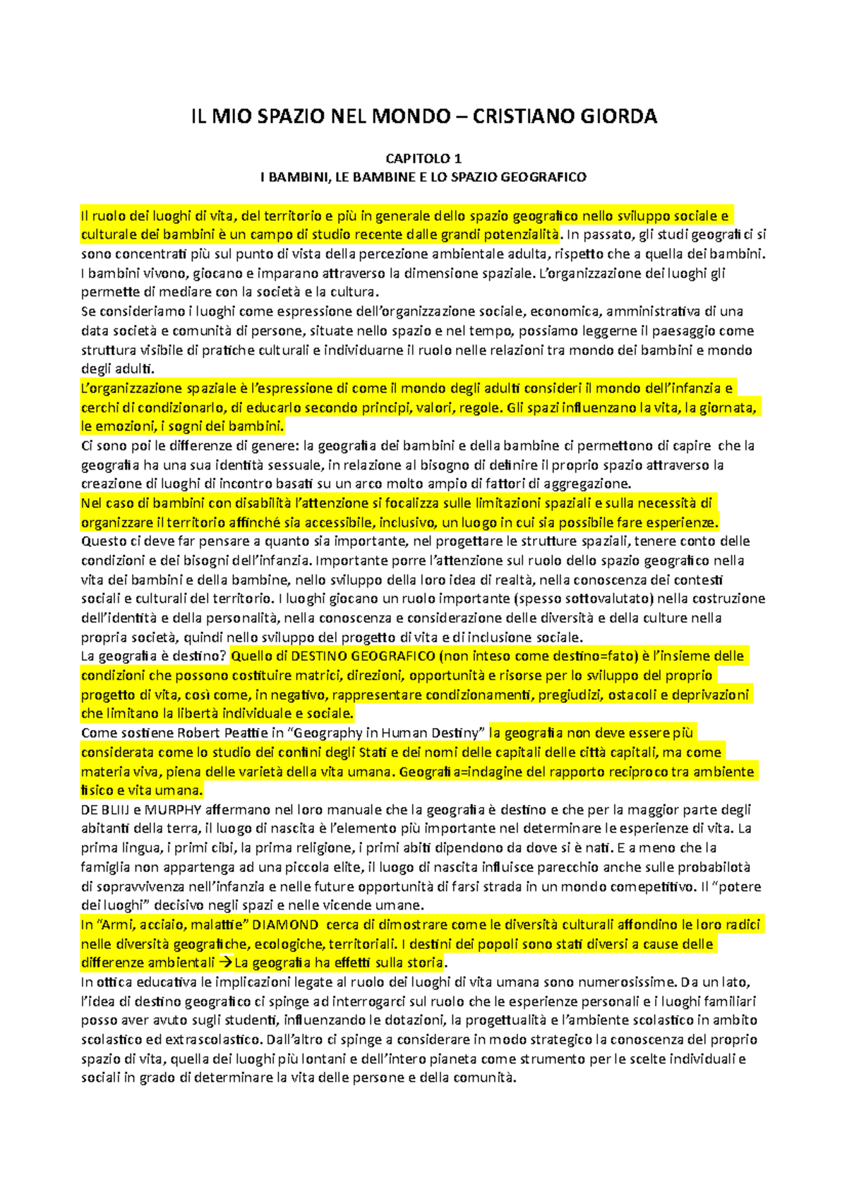 Il mio spazio nel mondo di cristiano giorda - IL MIO SPAZIO NEL MONDO ...