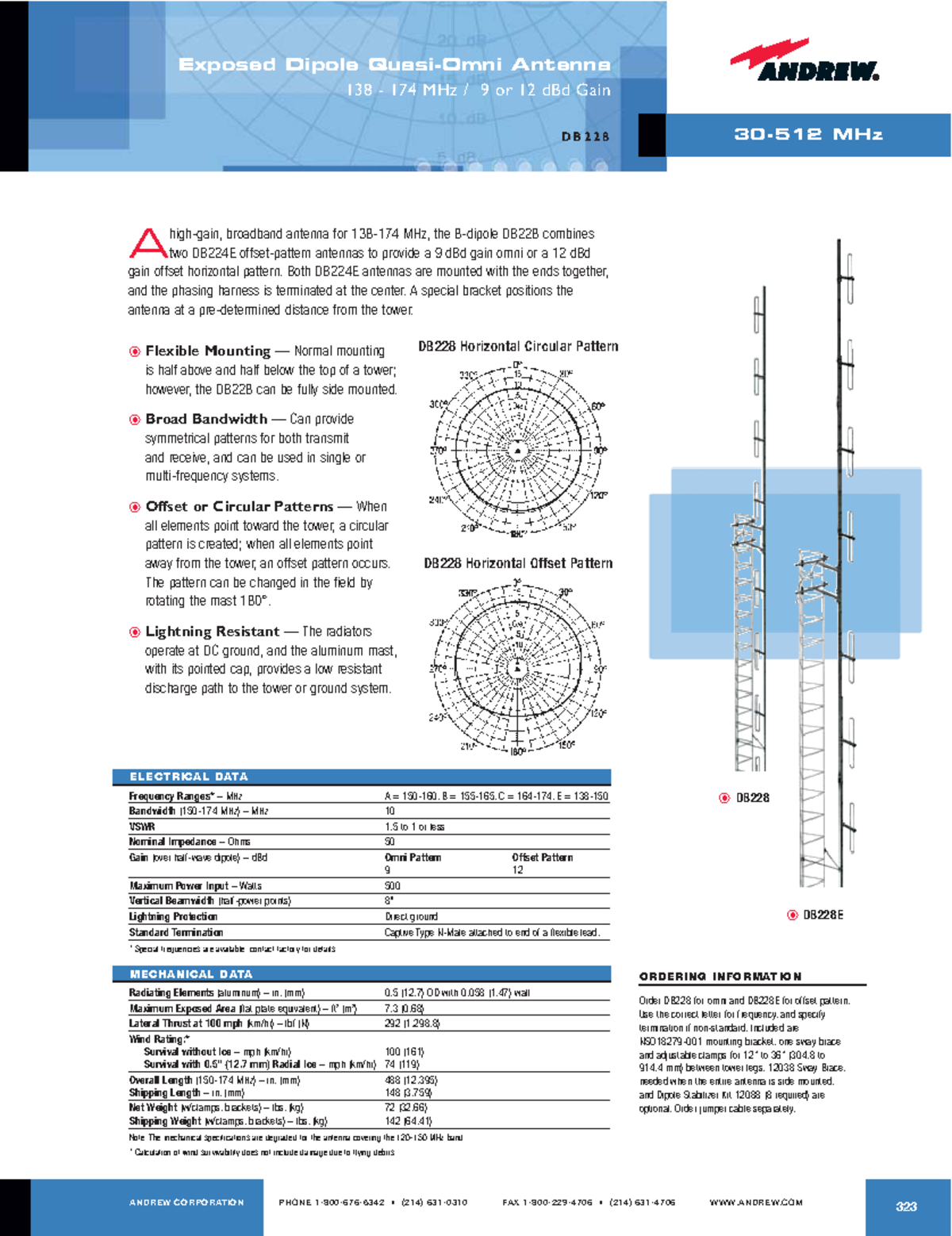 DB228 - Apuntes - ( DB228E ( DB ANDREW CORPORATION PHONE 1-800-676-5342 ...