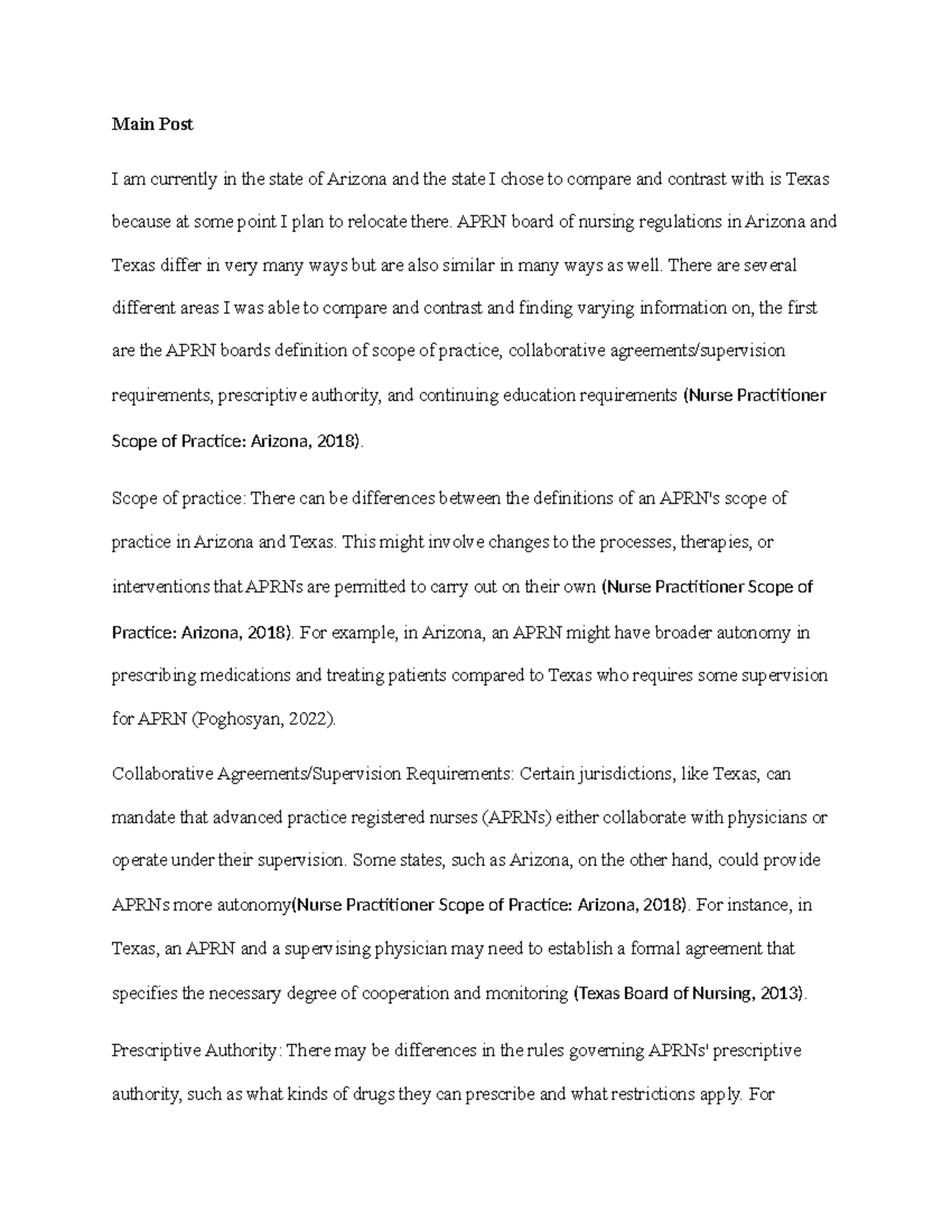 Week 5 discussion post Policy& Advocacy - Main Post I am currently in ...