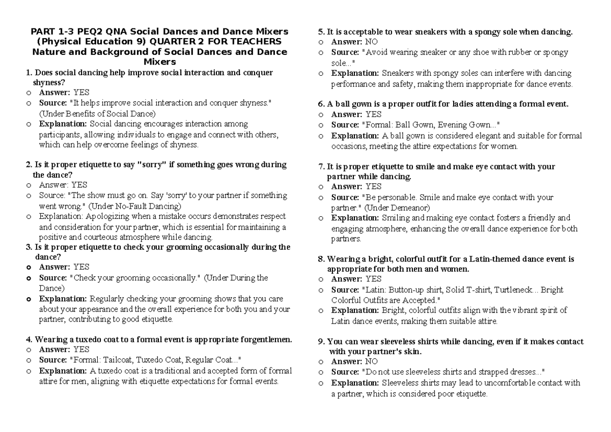 PART 1-3 PEQ2 QNA Social Dances and Dance Mixers for teachers - PART 1 ...