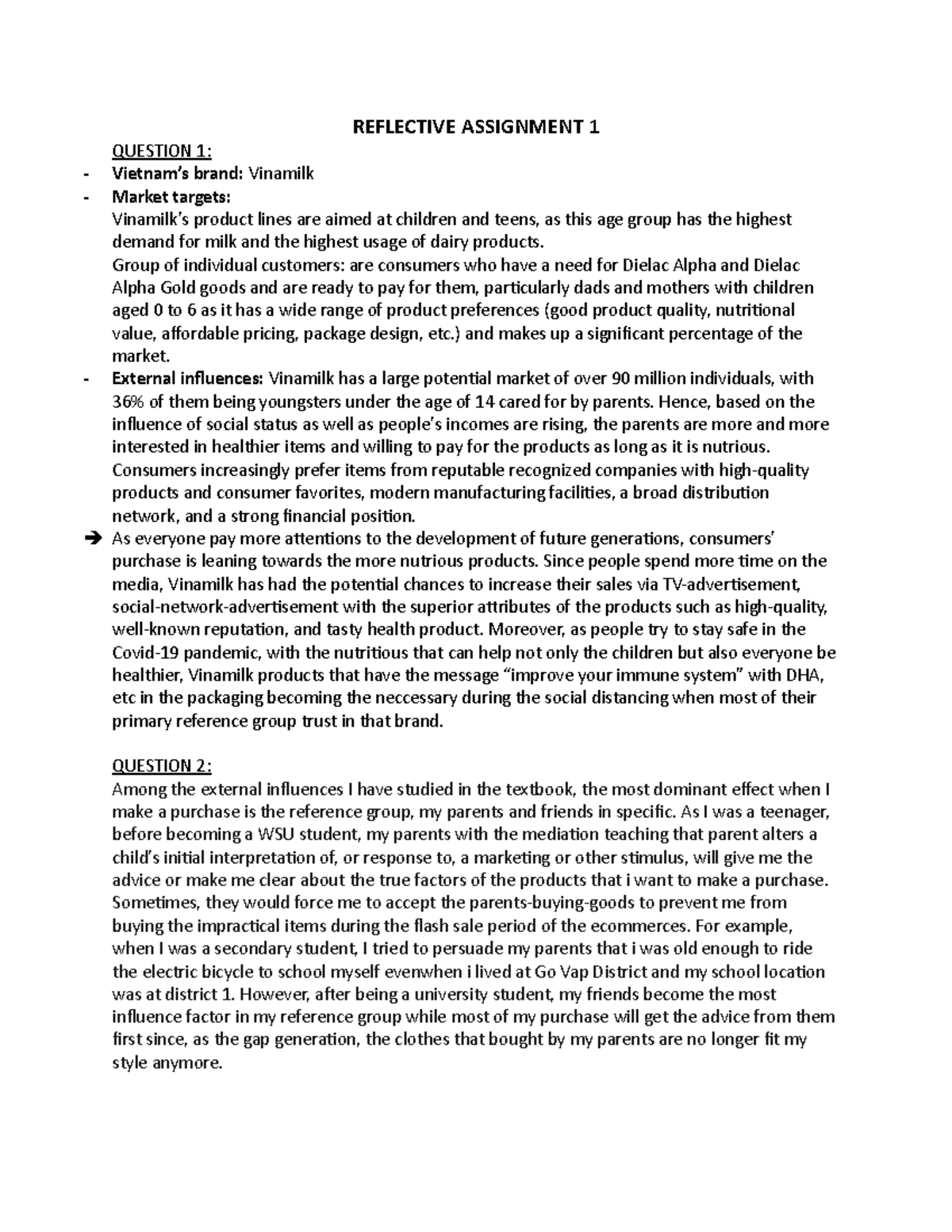 Reflective Assignment 1 Nguyen Hoang GIA BAO B1112015 153 - REFLECTIVE ASSIGNMENT 1 QUESTION 1 ...