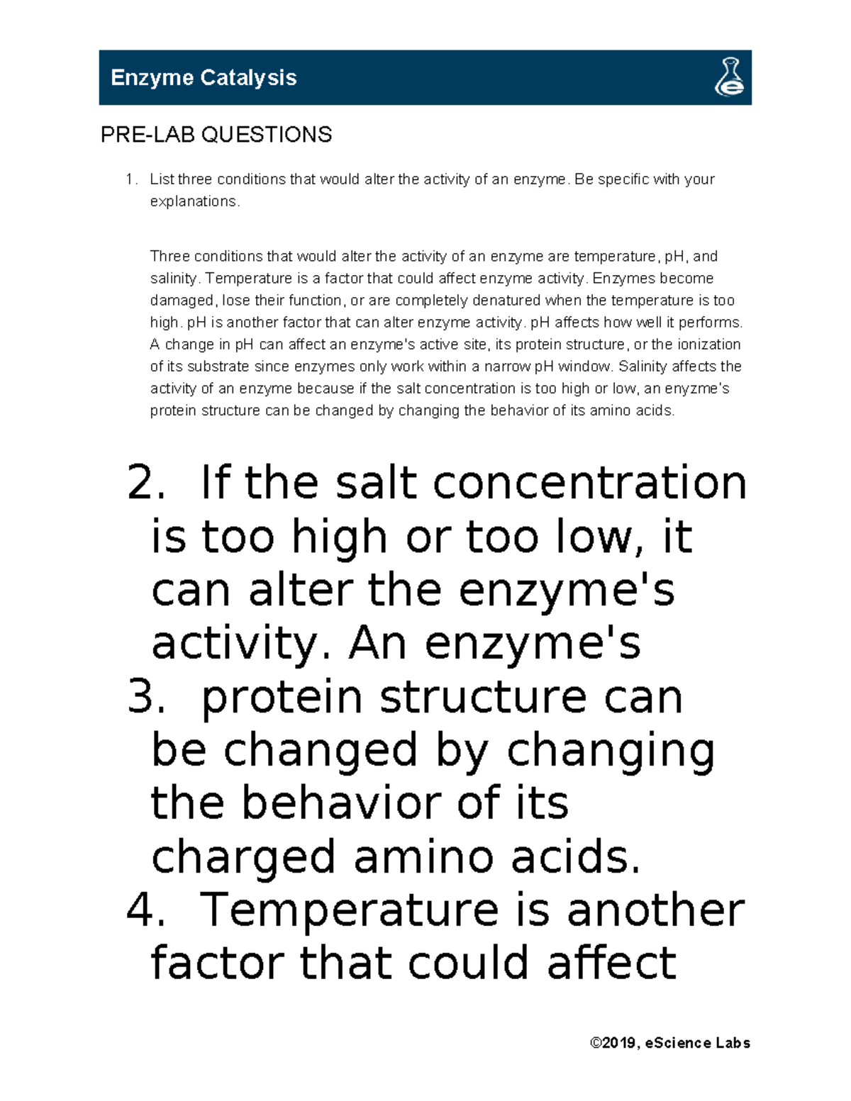 Lab 4 - lab 4 - PRE-LAB QUESTIONS 1. List three conditions that would ...