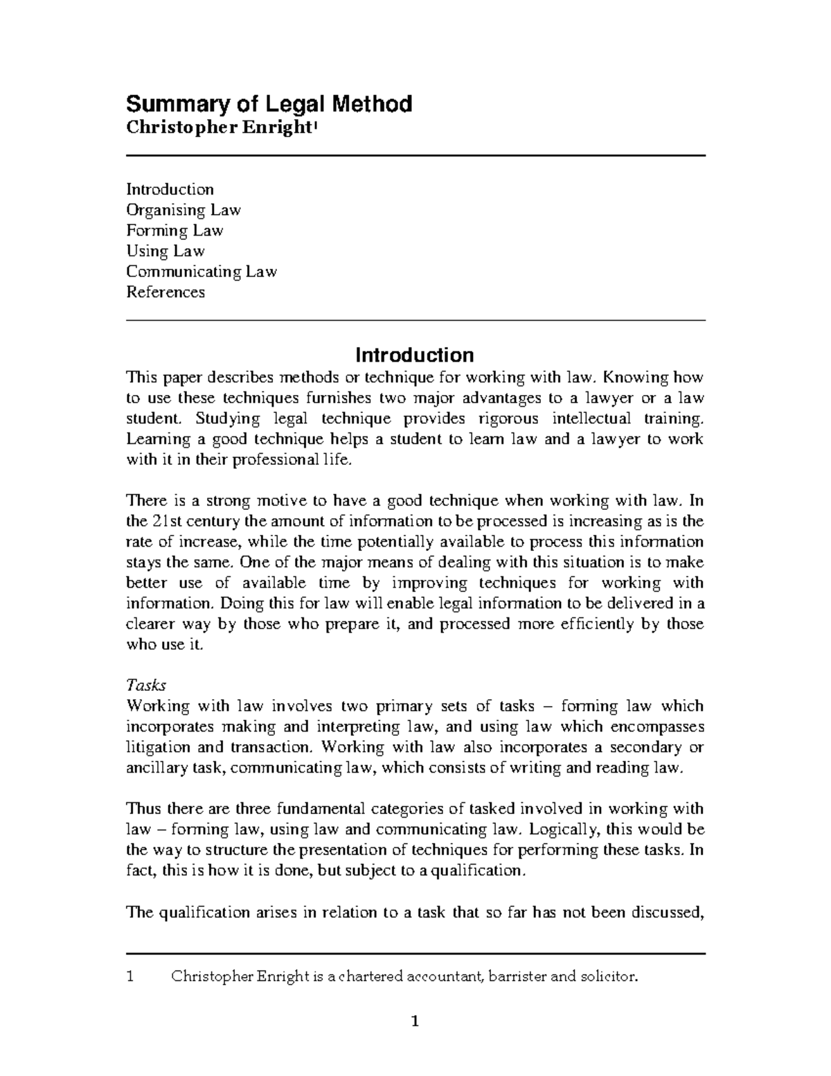 Legal Logic Finals-Handout - Summary of Legal Method 1 Introduction ...