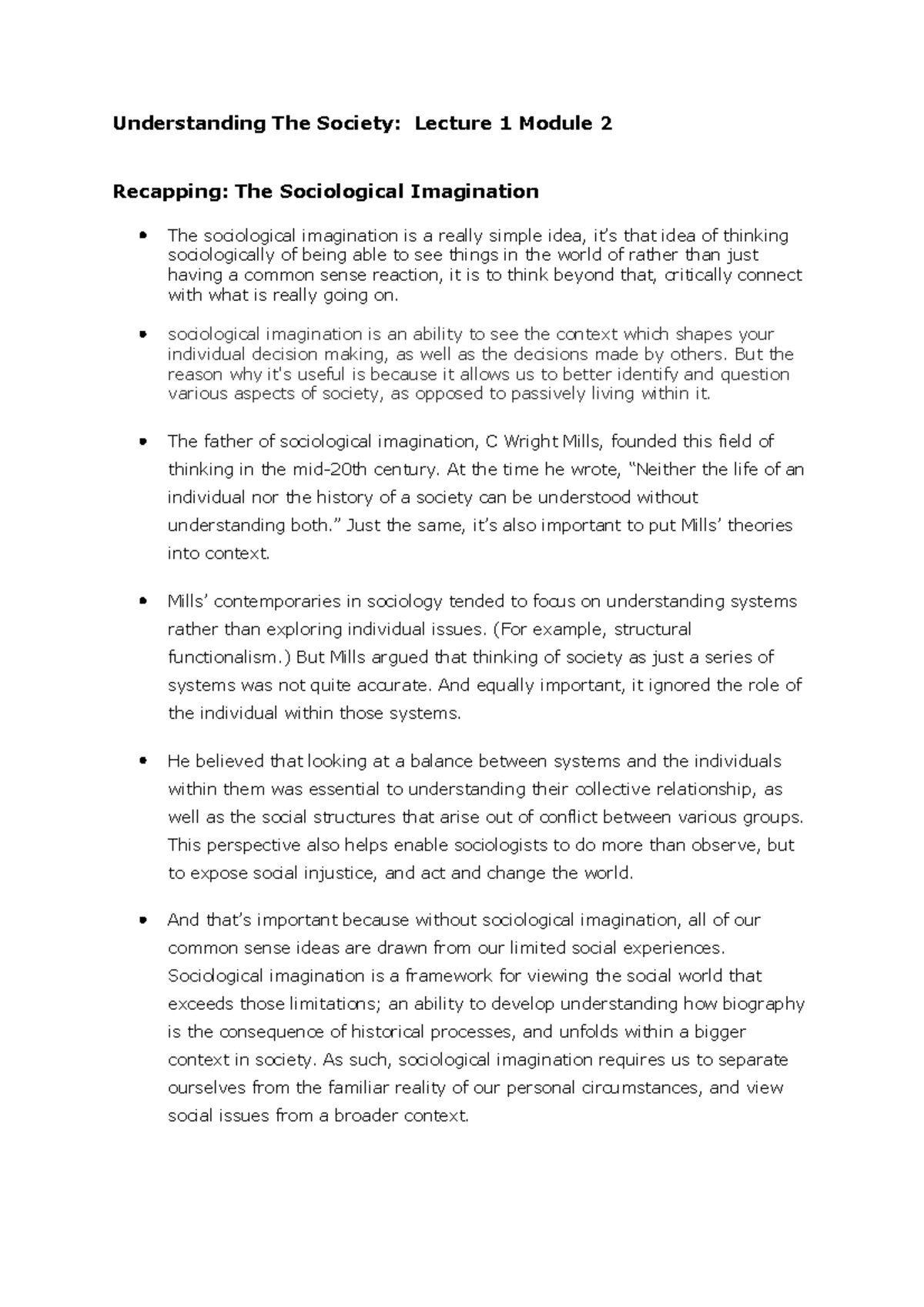 Understanding Society lecture notes in depth - Understanding The ...