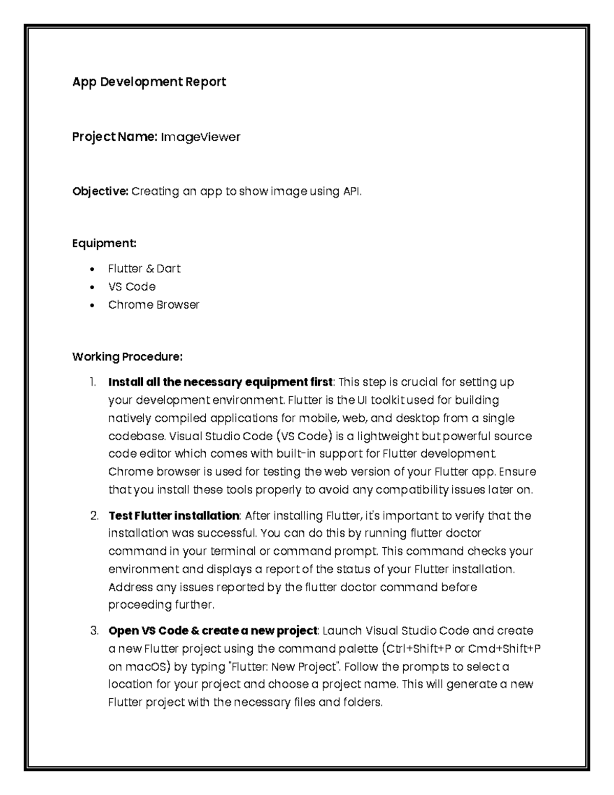 App Development Project Report - App Development Report Project Name ...