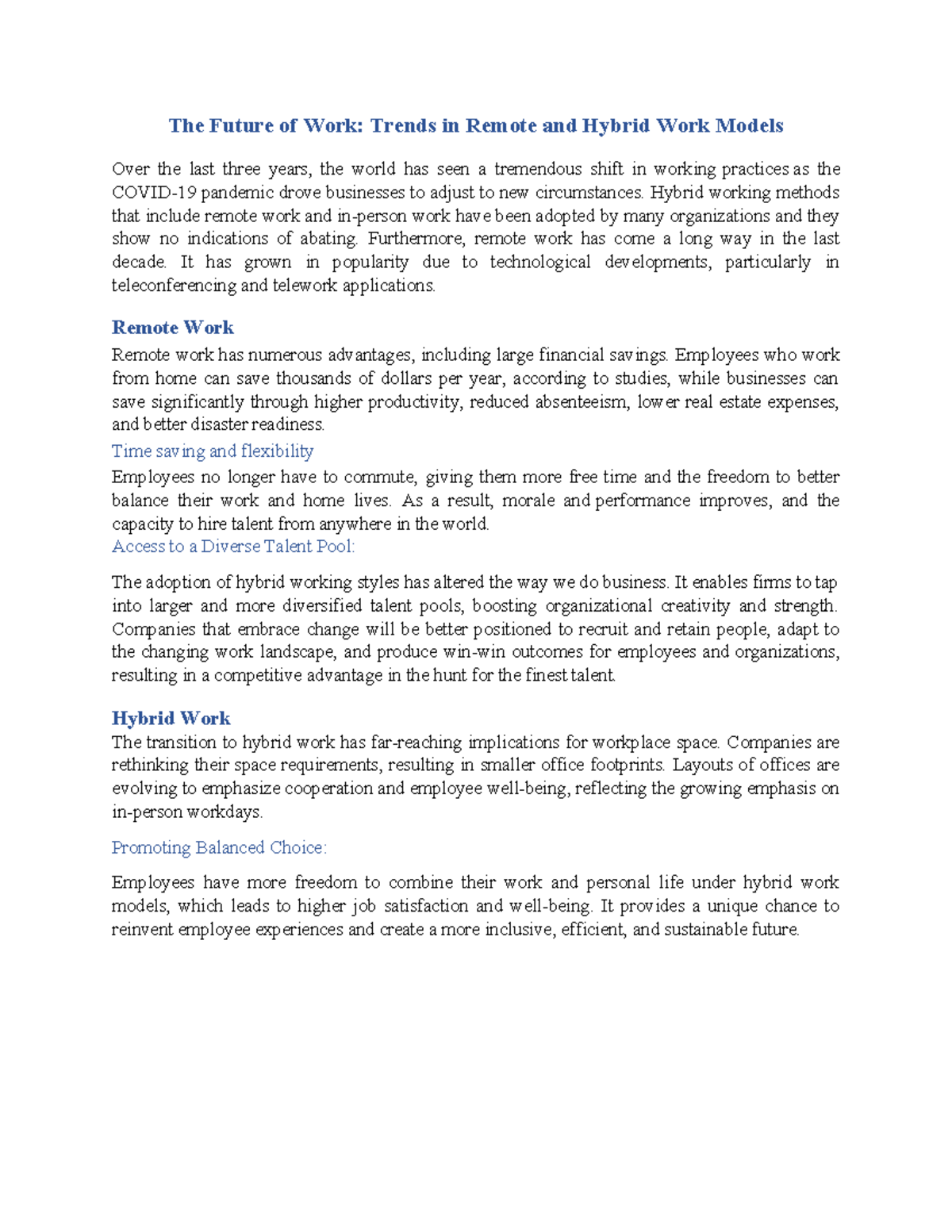 The Future of Work - Writing - The Future of Work: Trends in Remote and ...