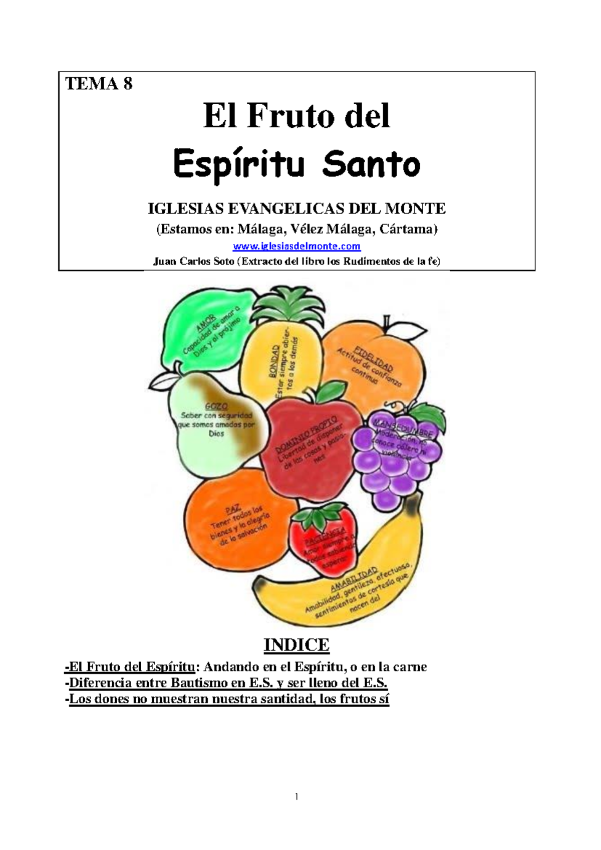 El Fruto DEL Espiritu Santo - TEMA 8 El Fruto del Espíritu Santo ...