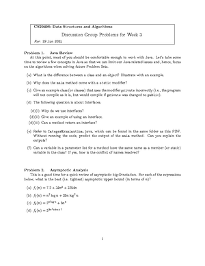 CS2040 Tutorial 5 Qns - CS2040: Data Structures and Algorithms Tutorial Problems for Week 7 ...