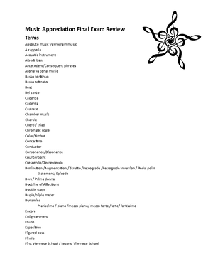 Music Appreciation Midterm Exam Review - ABACABA) Binary form ...